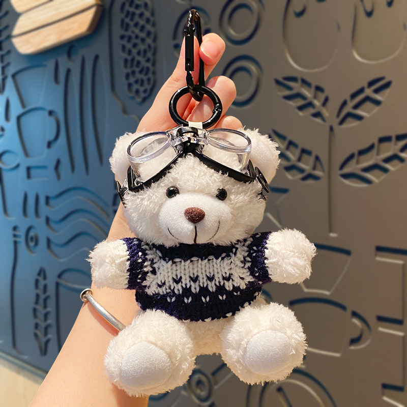 Bear Couple Keychain Bear Pendant Plushie Cute Keychain Plush Key Chain ...