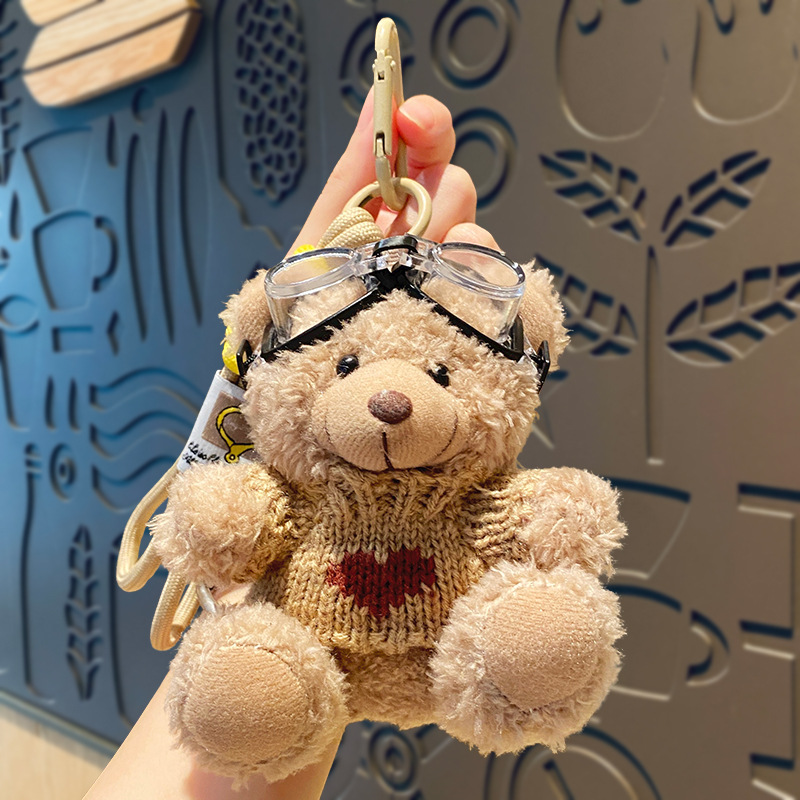 Bear Couple Keychain Bear Pendant Plushie Cute Keychain Plush Key Chain ...