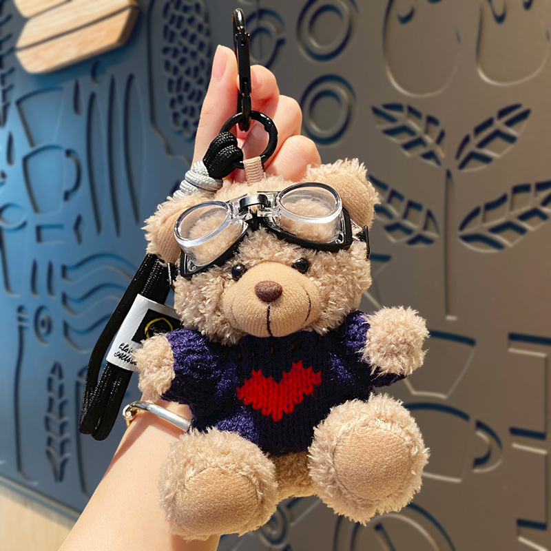 Bear Couple Keychain Bear Pendant Plushie Cute Keychain Plush Key Chain ...