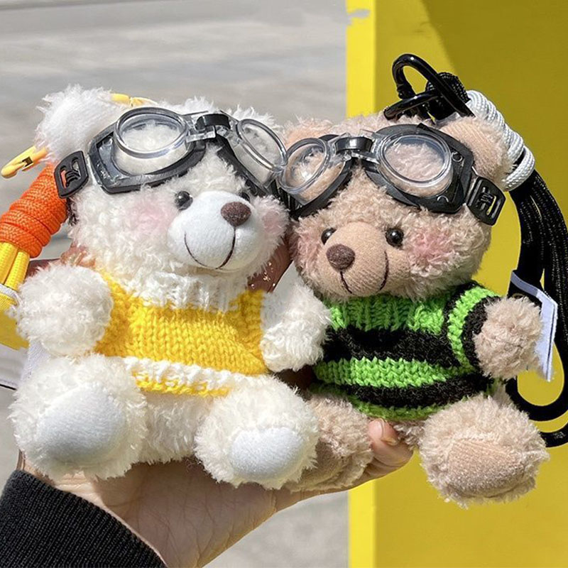 Bear Couple Keychain Bear Pendant Plushie Cute Keychain Plush Key Chain ...