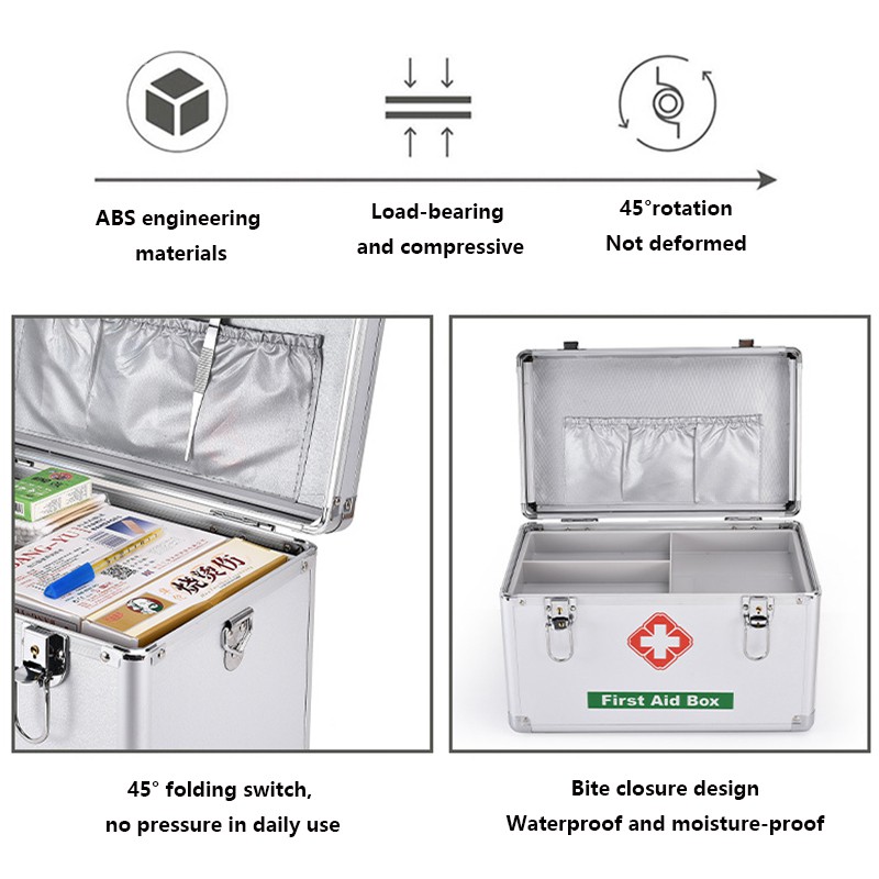 First aid kit Medical Box Empty first aid kit box aluminum medicine box ...