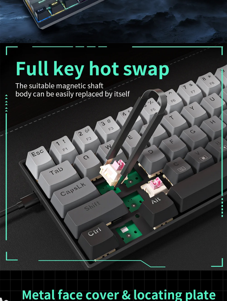 Zifriend M68 magnetic axis mechanical keyboard with 8K return rate, RGB ...