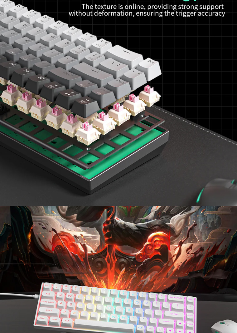 Zifriend M68 magnetic axis mechanical keyboard with 8K return rate, RGB ...