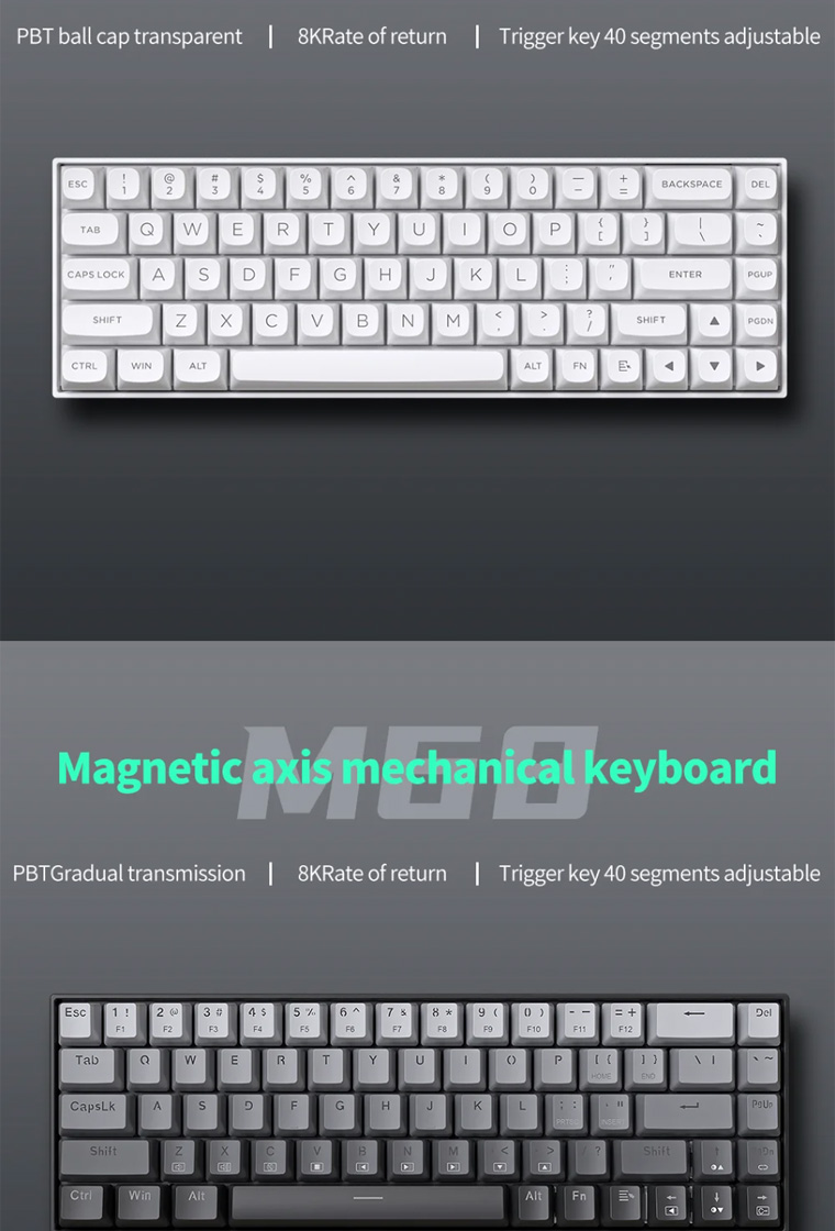 Zifriend M68 magnetic axis mechanical keyboard with 8K return rate, RGB ...