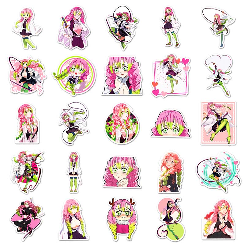 50pcs Kanroji Mitsuri Anime Stickers Demon Slayer Sticker DIY ...