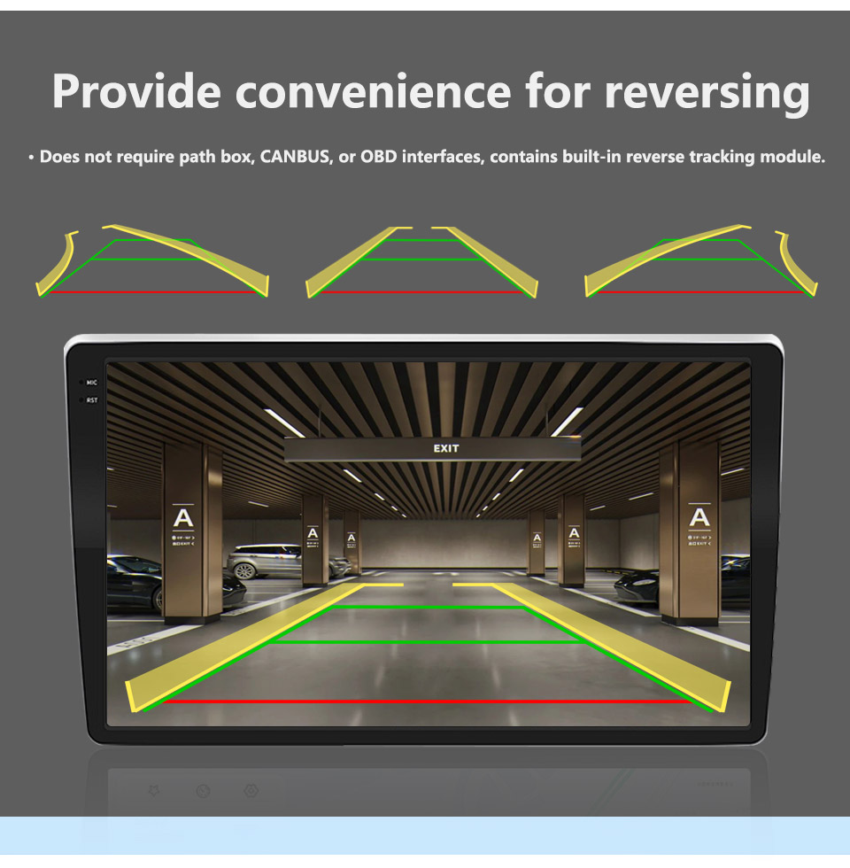 AHD 1080P Dynamic Trajectory Car Handle Parking Rearview Backup Camera ...