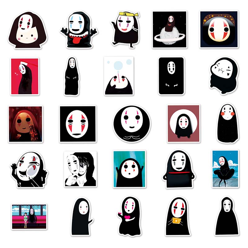 50pcs Faceless Man Sticker Miyazaki Hayao Anime Spirited Away ...
