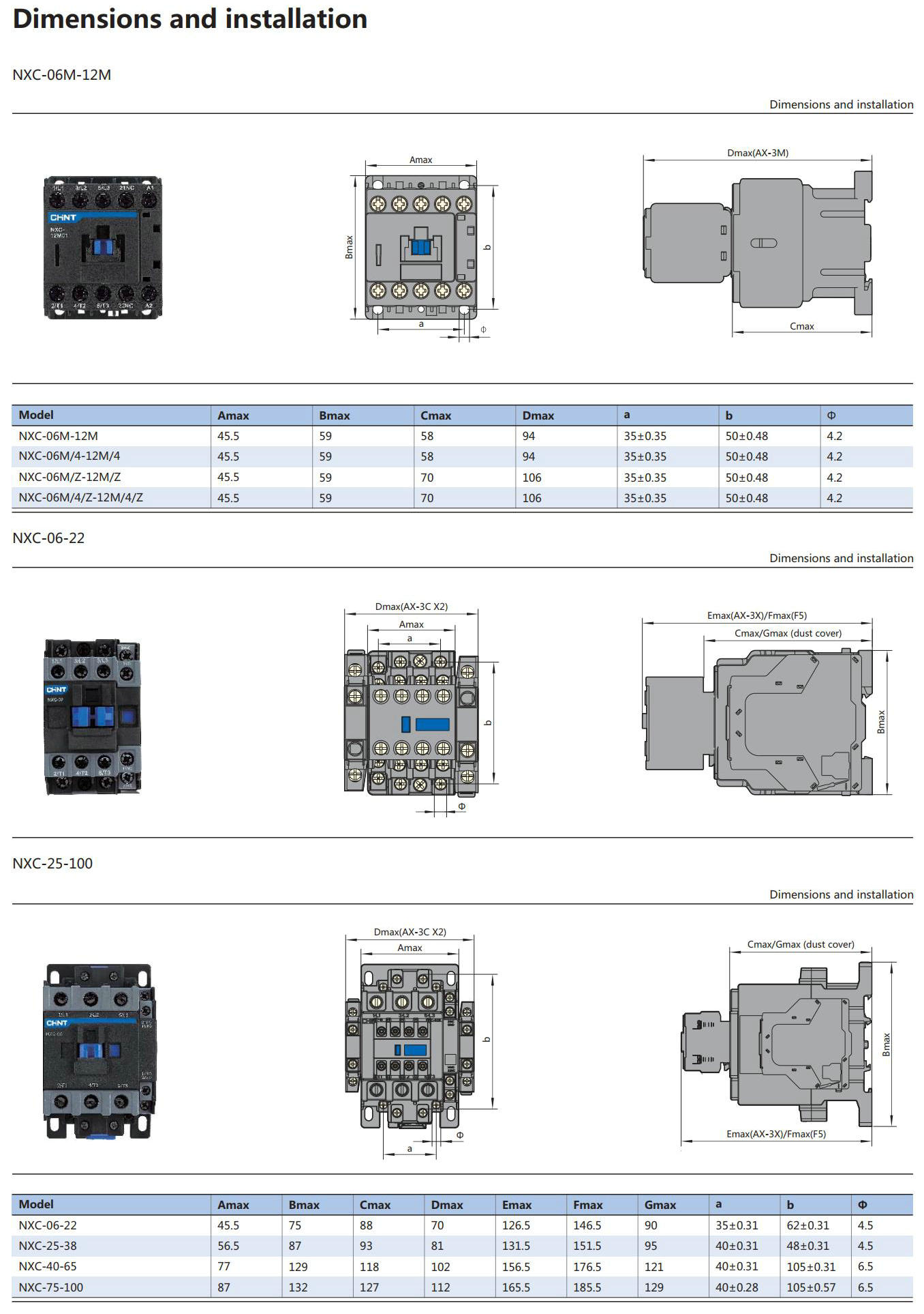 CHINT NXC-120 NXC-160 NXC-185 NXC-225 50HZ contactor 225A AC 24V 36V ...