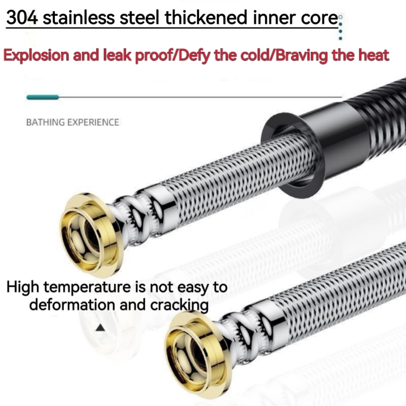 Shower Hose Flexible Hose Pipe 1.5M Stainless Steel Water Heater Hose ...