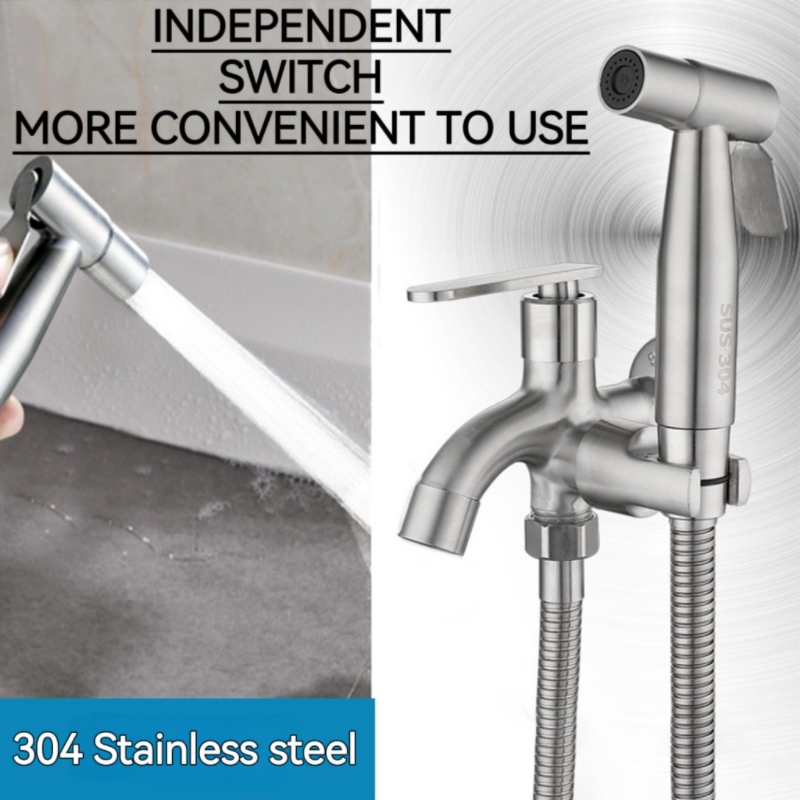 Bidet spray set Stainless steel hand bidet bathroom faucet toilet paip ...