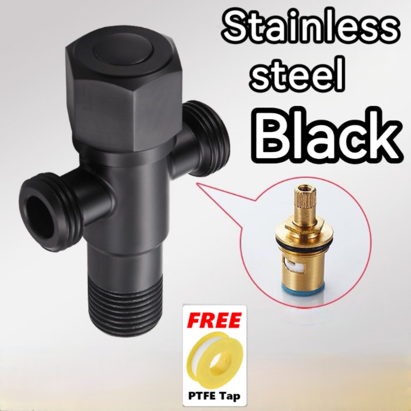 Angle valve 304 stainless steel Hot and cold household valve switch 1/2 ...
