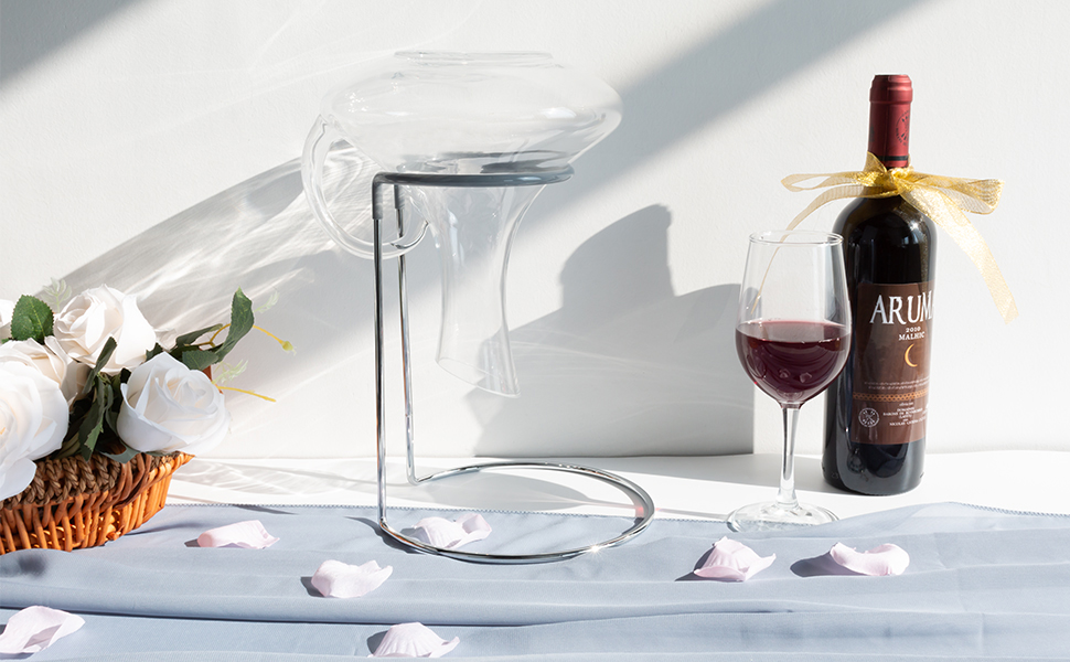 Stainless Steel Wine Decanter Drying Stand Rack with Rubber Coated Top ...