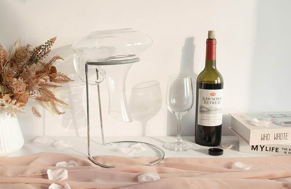 Stainless Steel Wine Decanter Drying Stand Rack with Rubber Coated Top ...