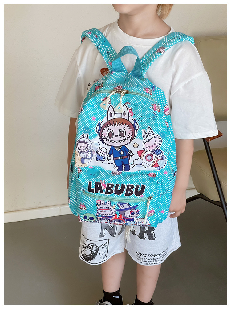 Labubu school backpack is made of 16 inch thick PU leather, which is ...