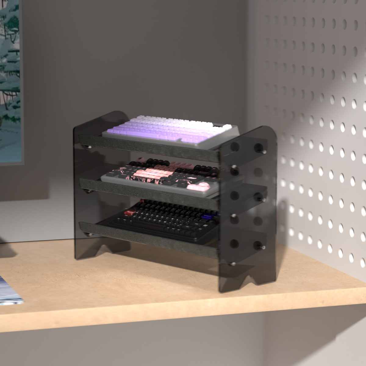 three-layer acrylic Transparent Clearly large stand display rack ...