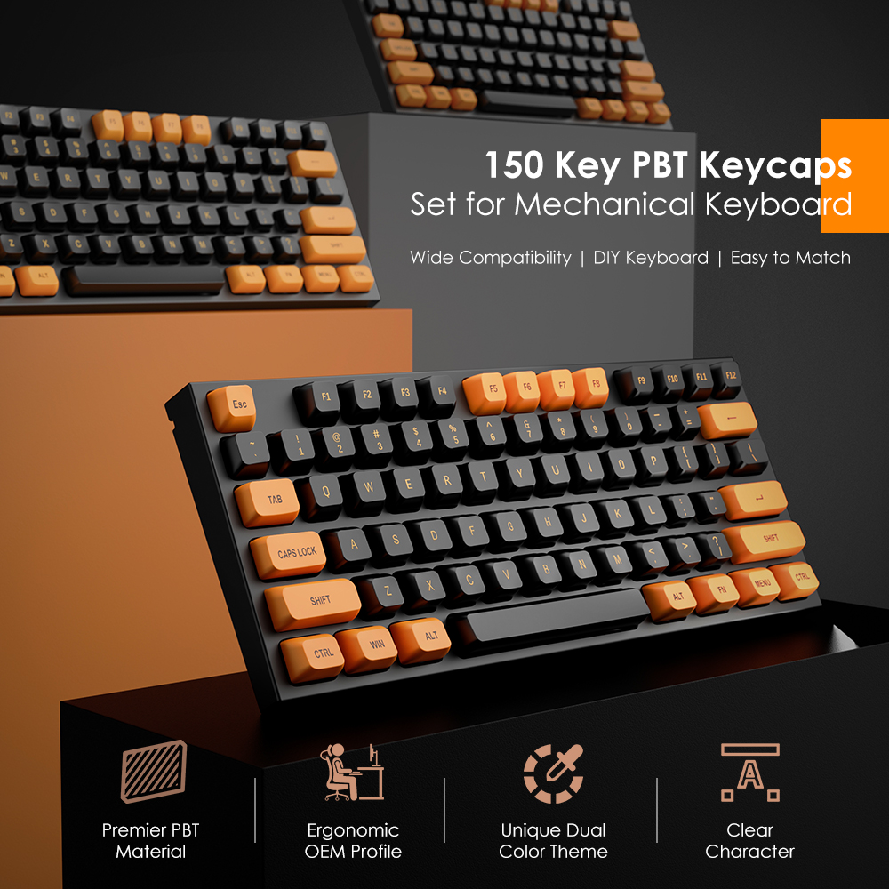 GMK Keycaps 150 Keys Double Shot CSA Profile PBT Keycaps Set For MX ...