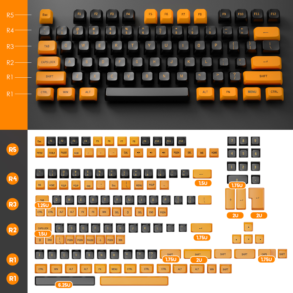 GMK Keycaps 150 Keys Double Shot CSA Profile PBT Keycaps Set For MX ...