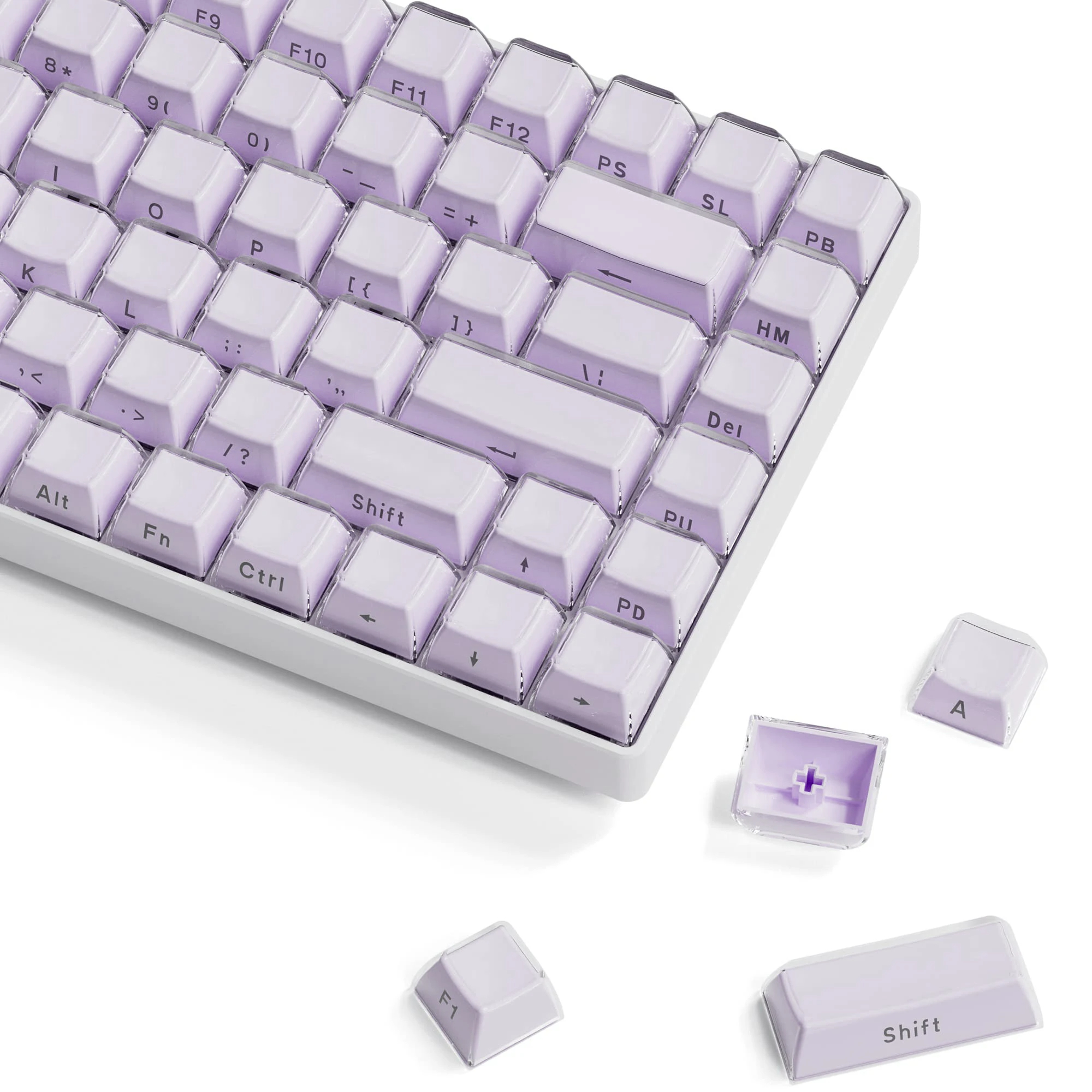 WOMIER Jello Side-printed Keycaps 113 Keys Translucent Purple OEM ...