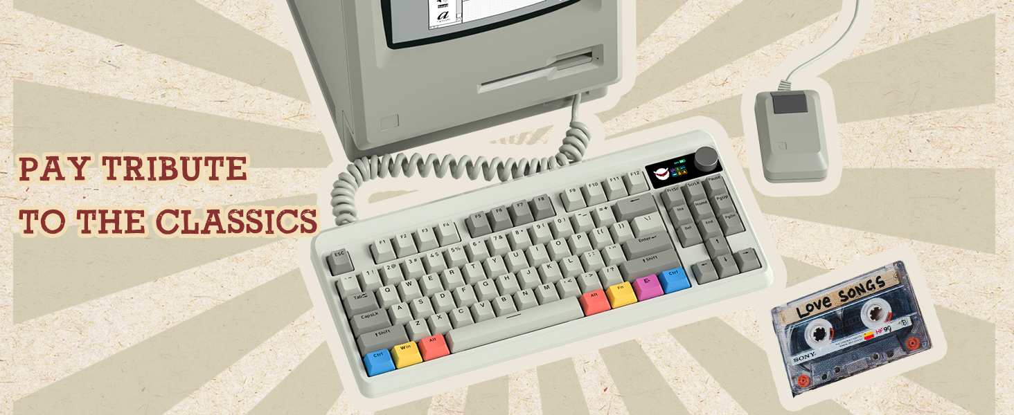 WOMIER Mechanical Keyboard, M87 Pro 3 Mode RGB Backlit Hotswap Wireless ...