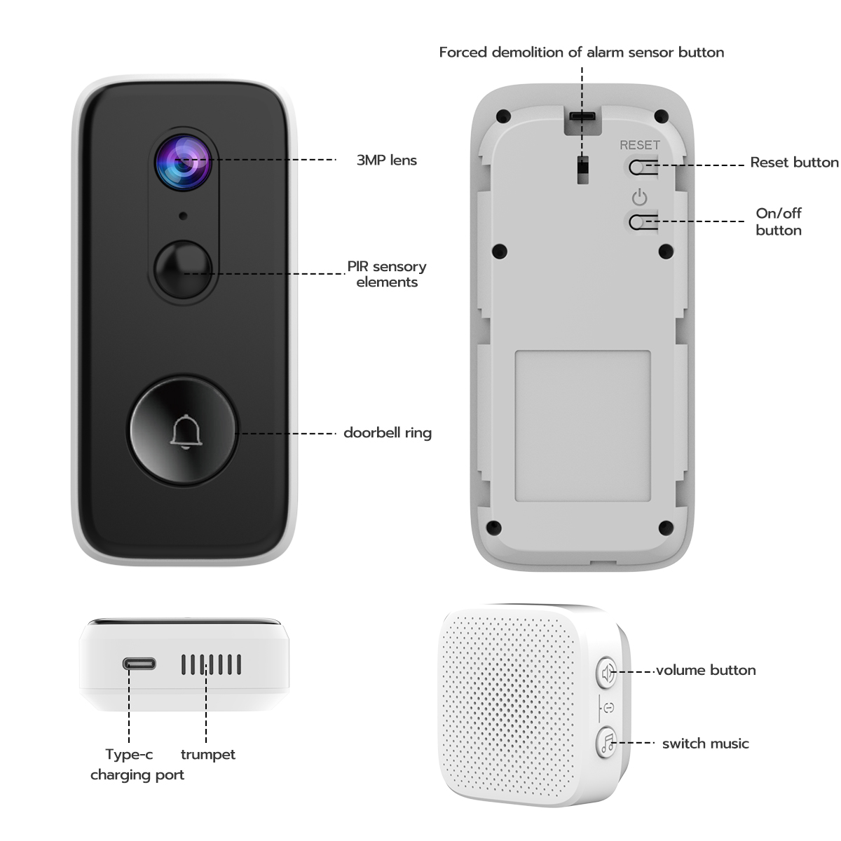 (Free permanent cloud) JOOAN 2K Smart wireless doorbell with camera and ...