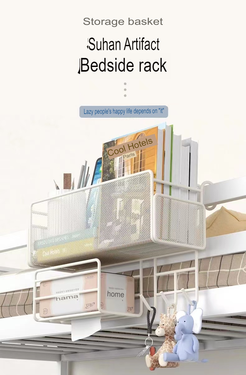 Multi-functional under table storage rack Hanging basket artifacts Desk ...