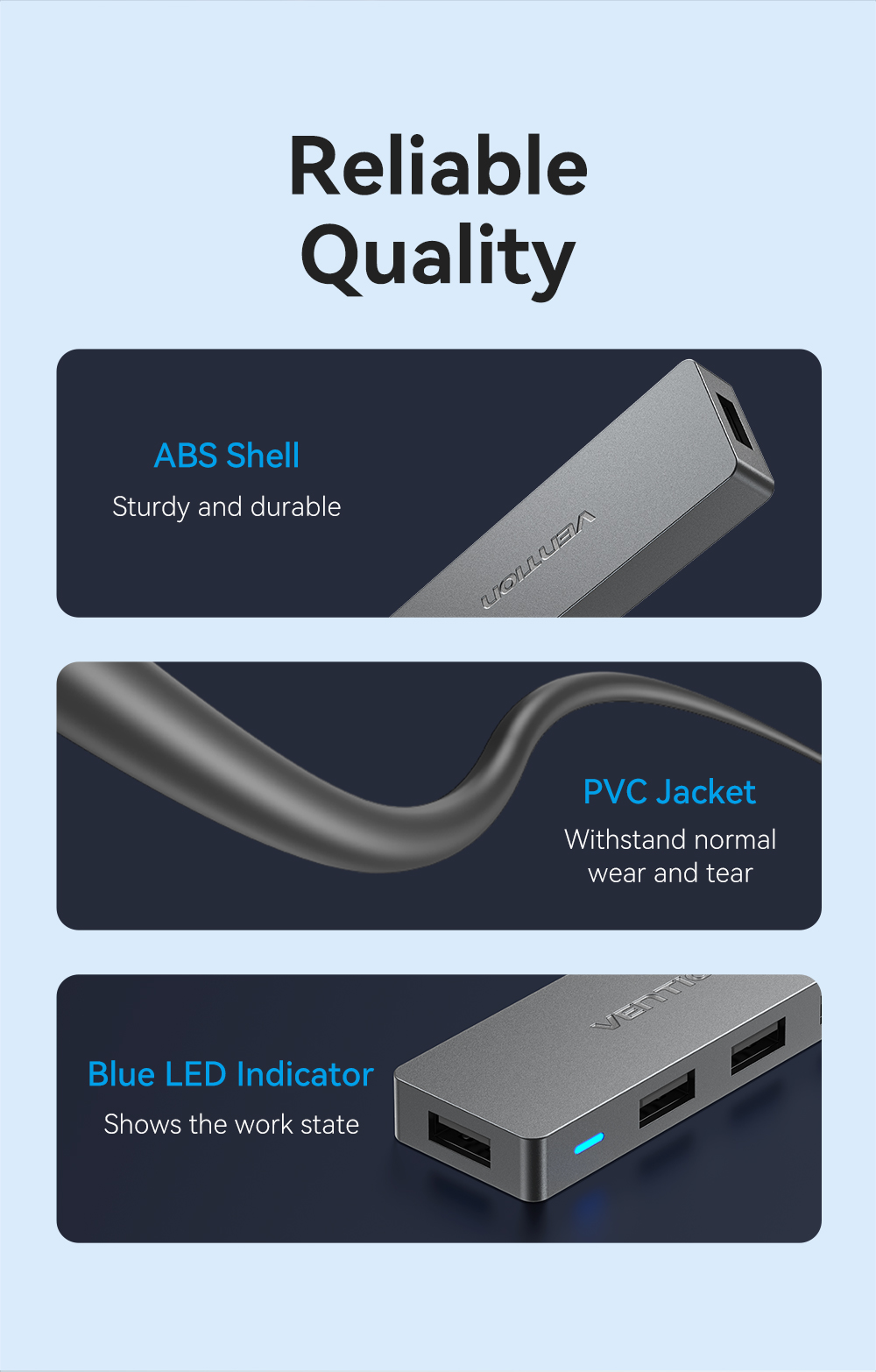 Vention USB Hub 4 ports USB3.0 OTG Power Supply Adapter For Macbook Air ...