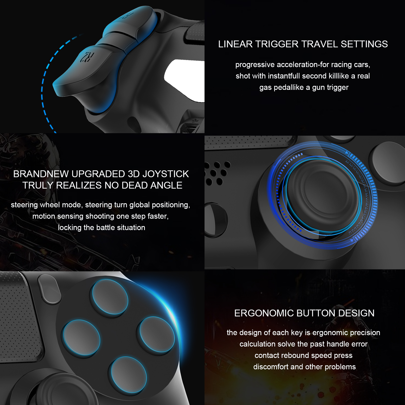 P4 Bluetooth gamepad controller with touch screen, full function, dual ...