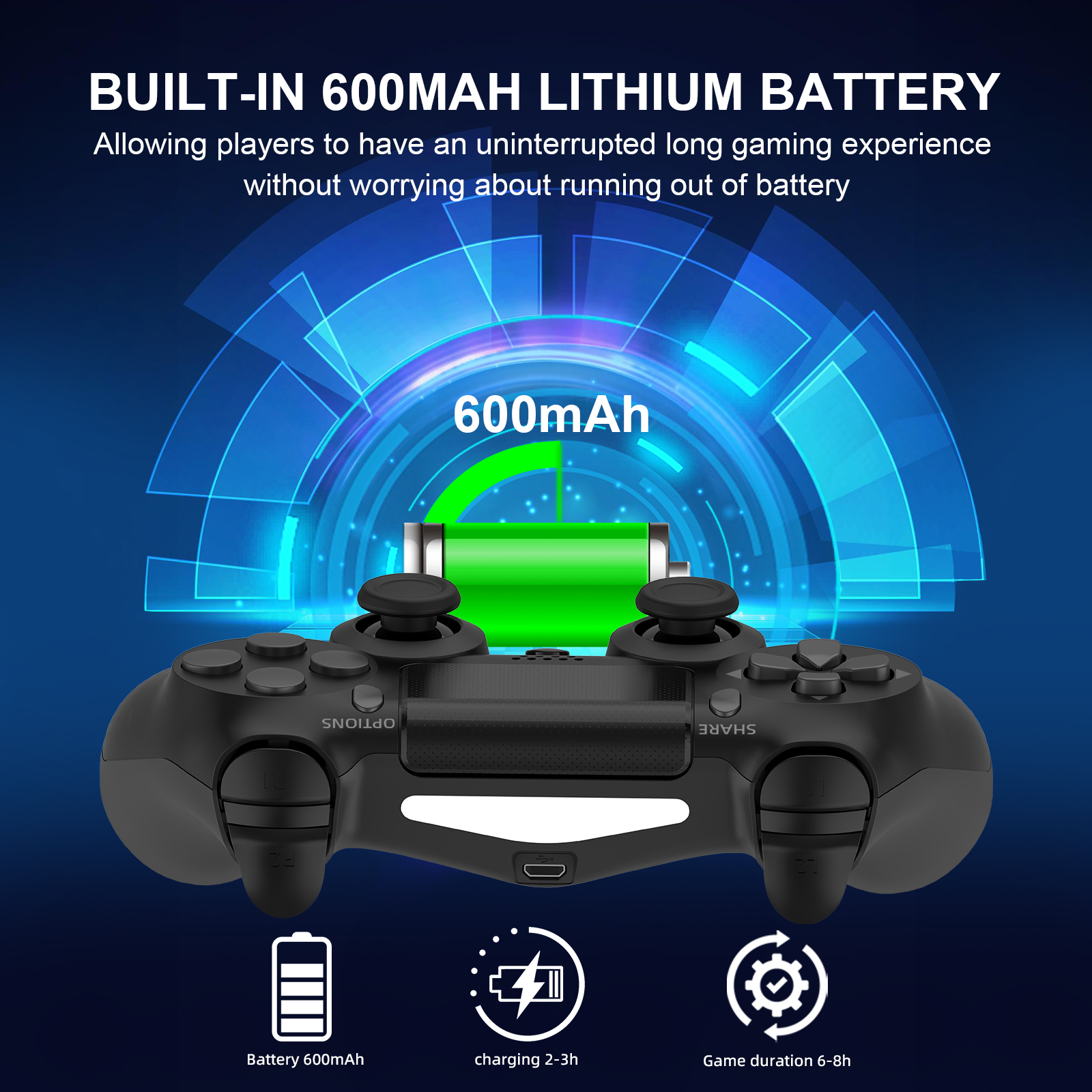 P4 Bluetooth gamepad controller with touch screen, full function, dual vibration, six axis body ...