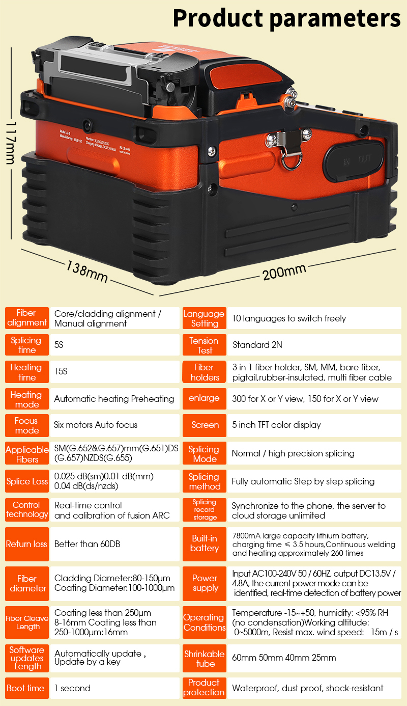 AI-9/A-5 Trunk Optical Fiber Fusion Splicer/Fiber Fusion Machine/Fully ...