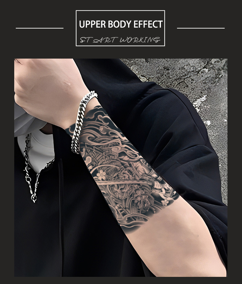 Temporary Tattoo - Waterproof Miyamoto Dual Swords Design Sticker, Arm ...