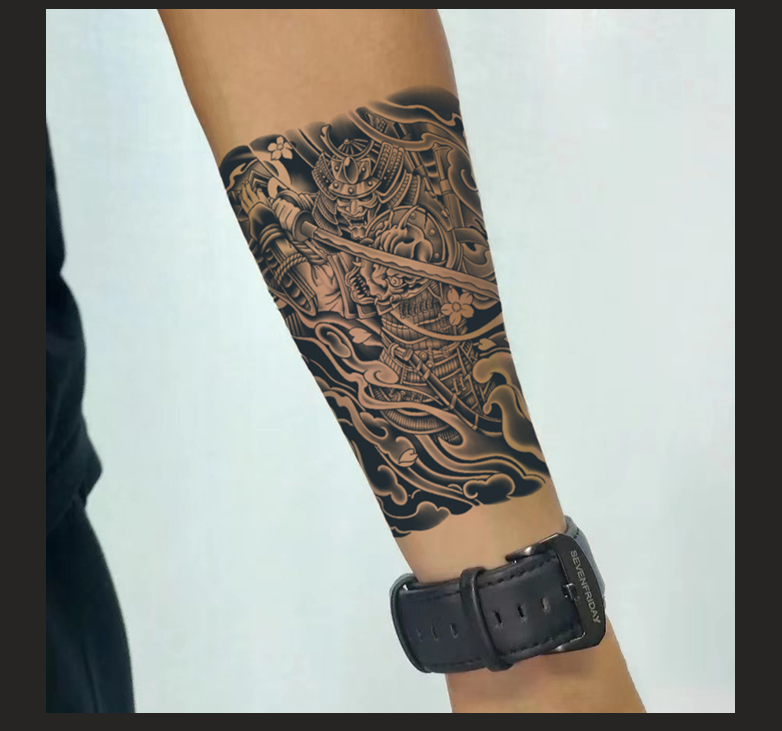 Temporary Tattoo - Waterproof Miyamoto Dual Swords Design Sticker, Arm ...