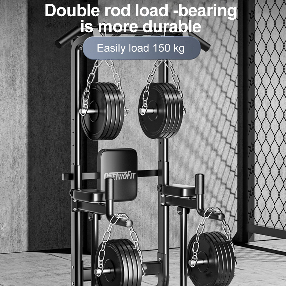 OneTwoFit Upgrade Adjustable Pull-Up Bar Top Double Bar Push Up Bar ...