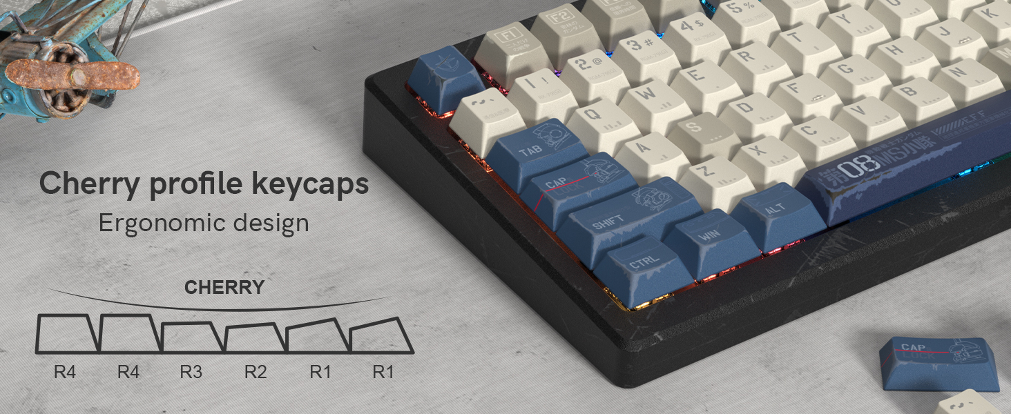 WOMIER 134 Keys The Games 08MS Theme Keycaps Dye Sub Cherry Profile Key ...