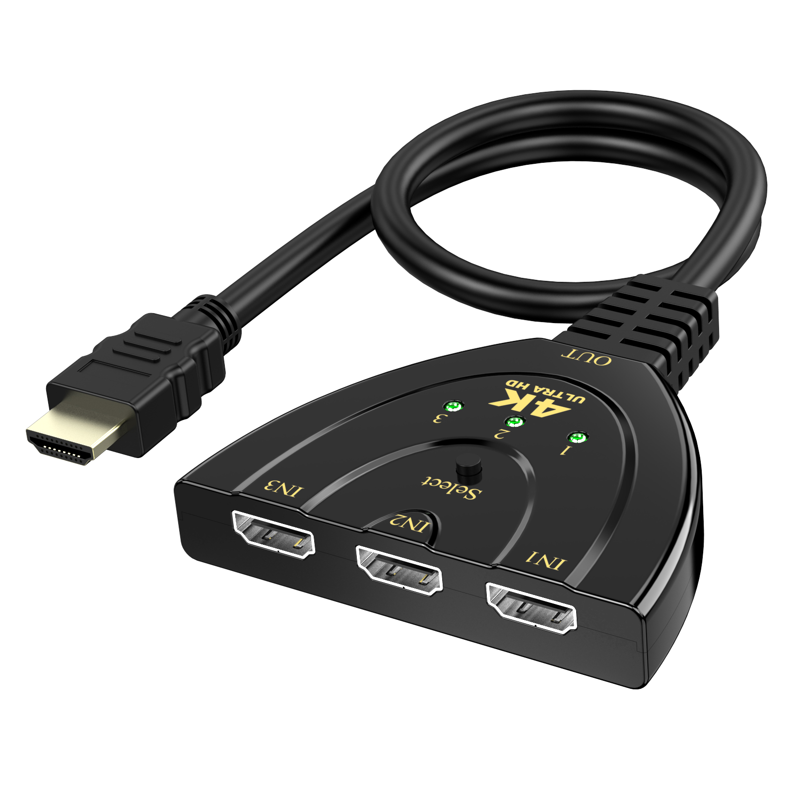 [Shopee Choice] HDMI Switch 4K 3 Port HDMI Splitter 3 in 1 Out HDMI Switcher with Pigtail HDMI ...