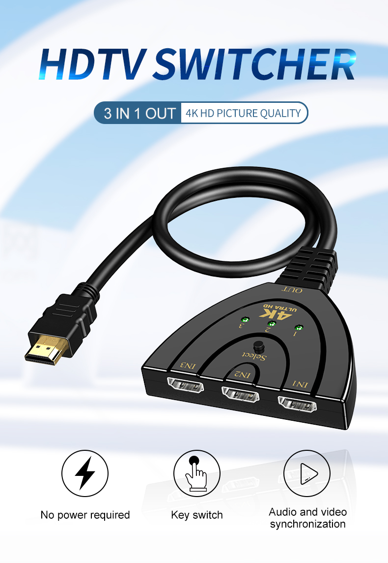 [Shopee Choice] HDMI Switch 4K 3 Port HDMI Splitter 3 in 1 Out HDMI ...