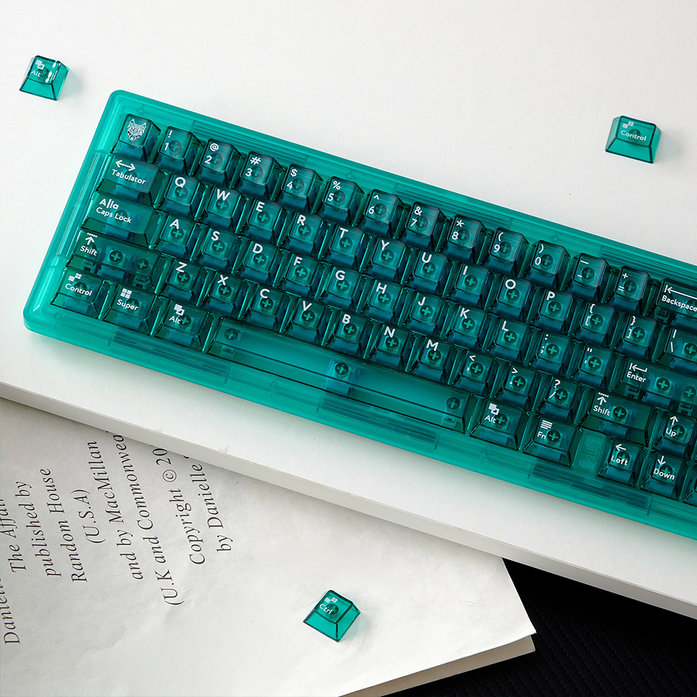 Red PC Transparent Keycap/set 114Keys Cherry Profile Custom Keycaps for ...