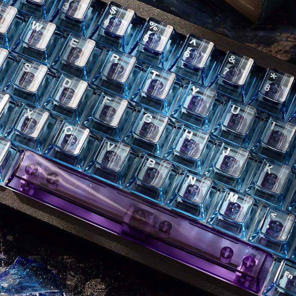 Red PC Transparent Keycap/set 114Keys Cherry Profile Custom Keycaps for ...