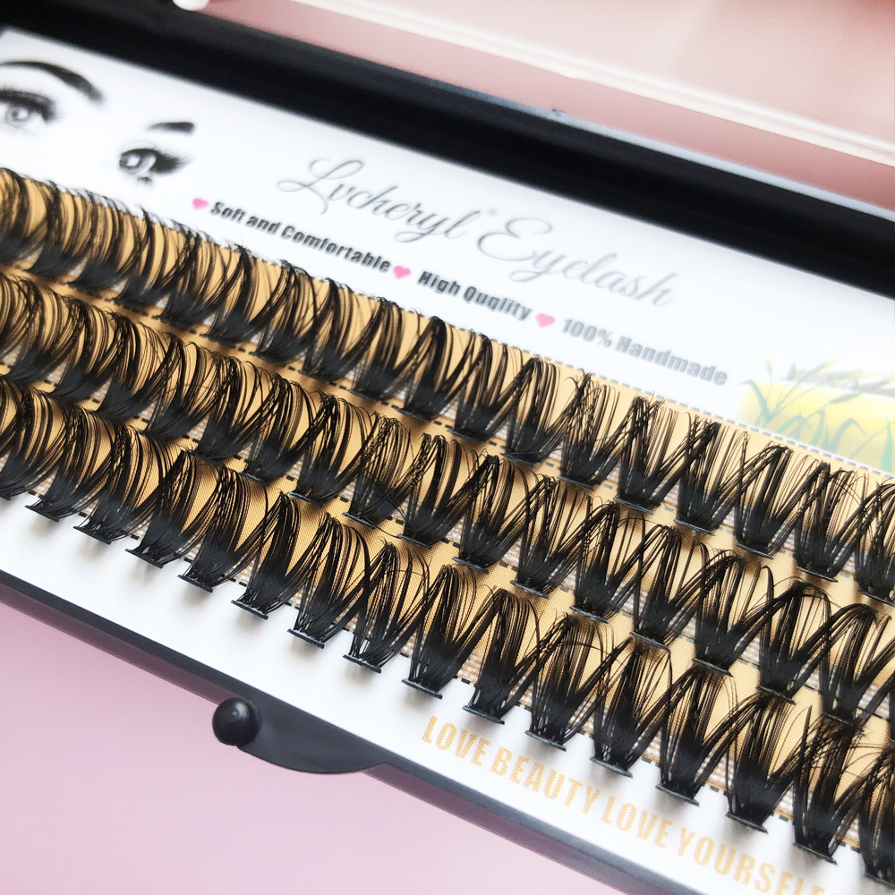 Lvcheryl 1box 30D Eyelashes Extensions With Glue and Tweezer 60 bundles ...