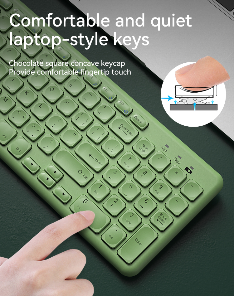 B.O.W Ergonomic Wireless Keyboard And Mouse Set - Black/White/Pink ...