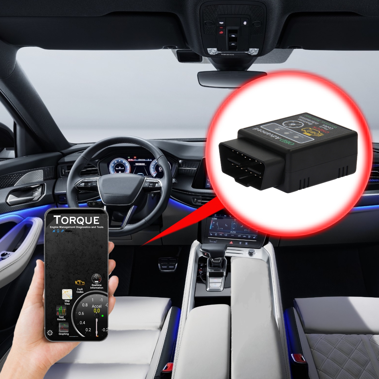 【Local Stock】ELM327 V1.5 OBD2 16Pin Scanner Android Torque Bluetooth ...