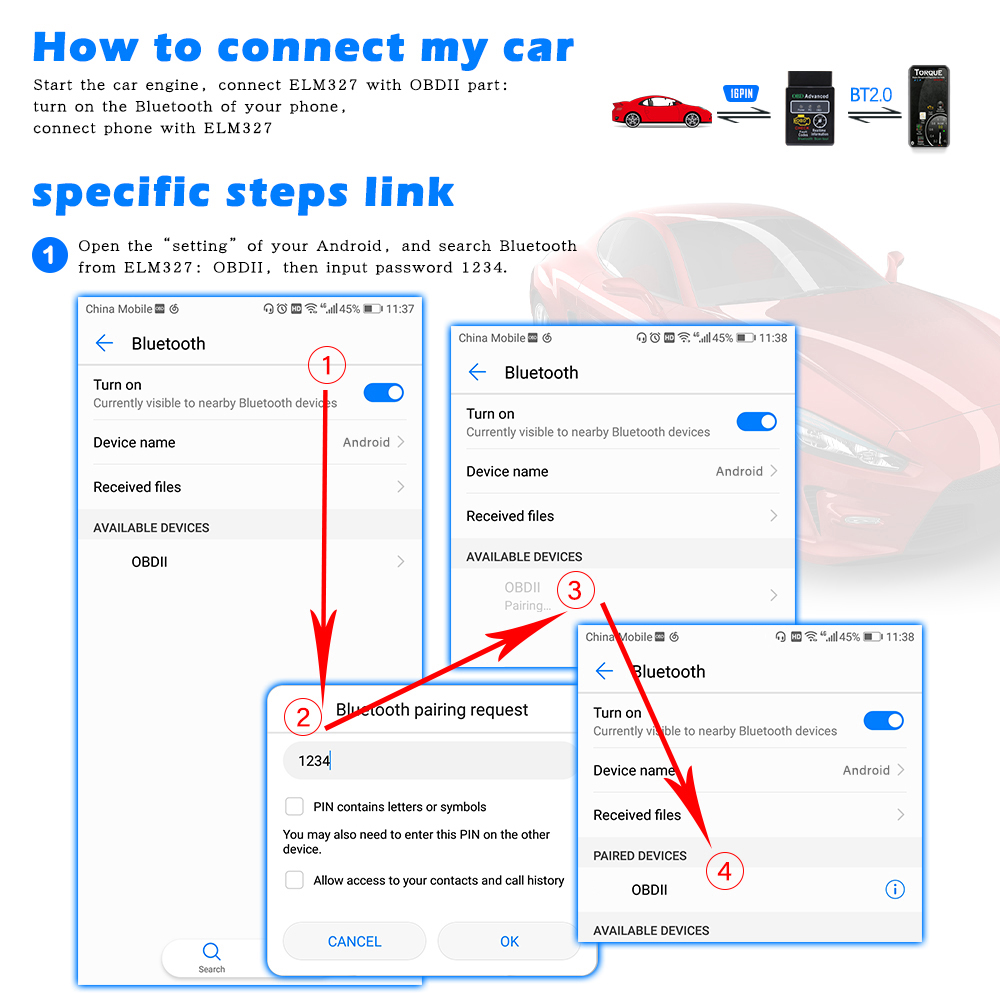 ELM327 v1.5 scanner Y15ZR y16zr HONDA PCX150 Yamaha 3-pin 4-pin HONDA 6pin 3-in-1 to OBD2 car ...