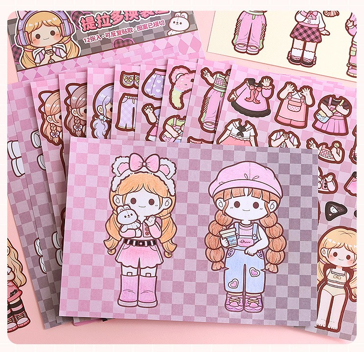 Mr.Paper Daily Wear Dress Up Stickers 12 Sheets/Set 10 Optional Cute ...
