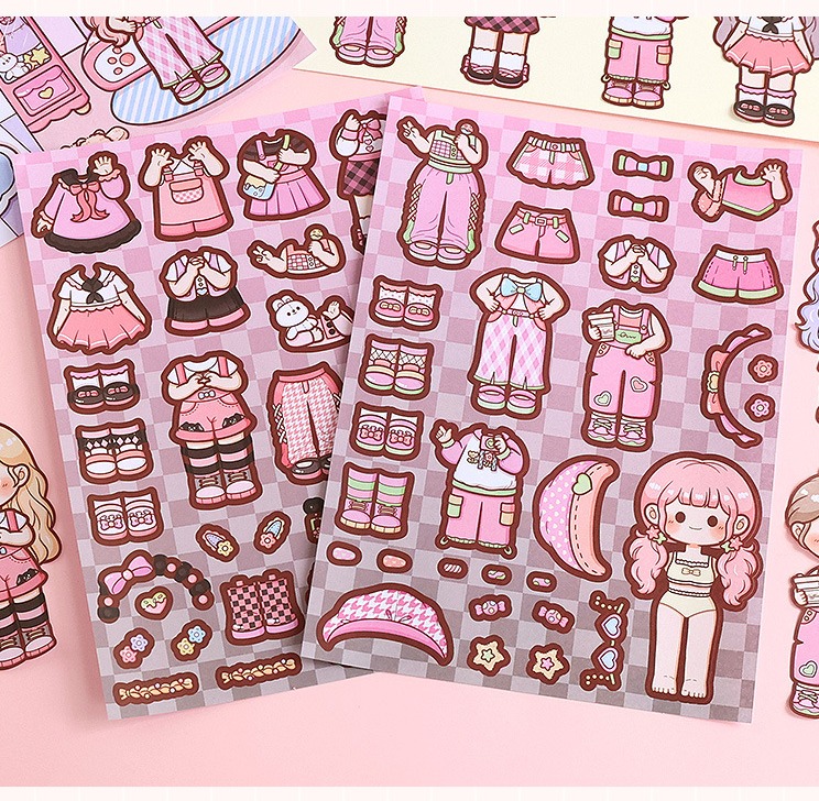 Mr.Paper Daily Wear Dress Up Stickers 12 Sheets/Set 10 Optional Cute ...