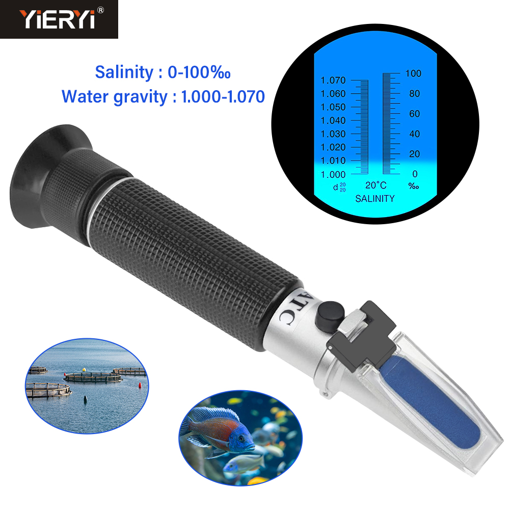 Refractometer 0-100 ‰ eawater salinity meter refractometer handheld ...