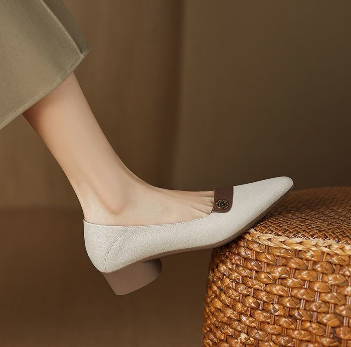 New Style Toe-Covered Sandals Korean Version Chunky Heel Women | Shopee ...