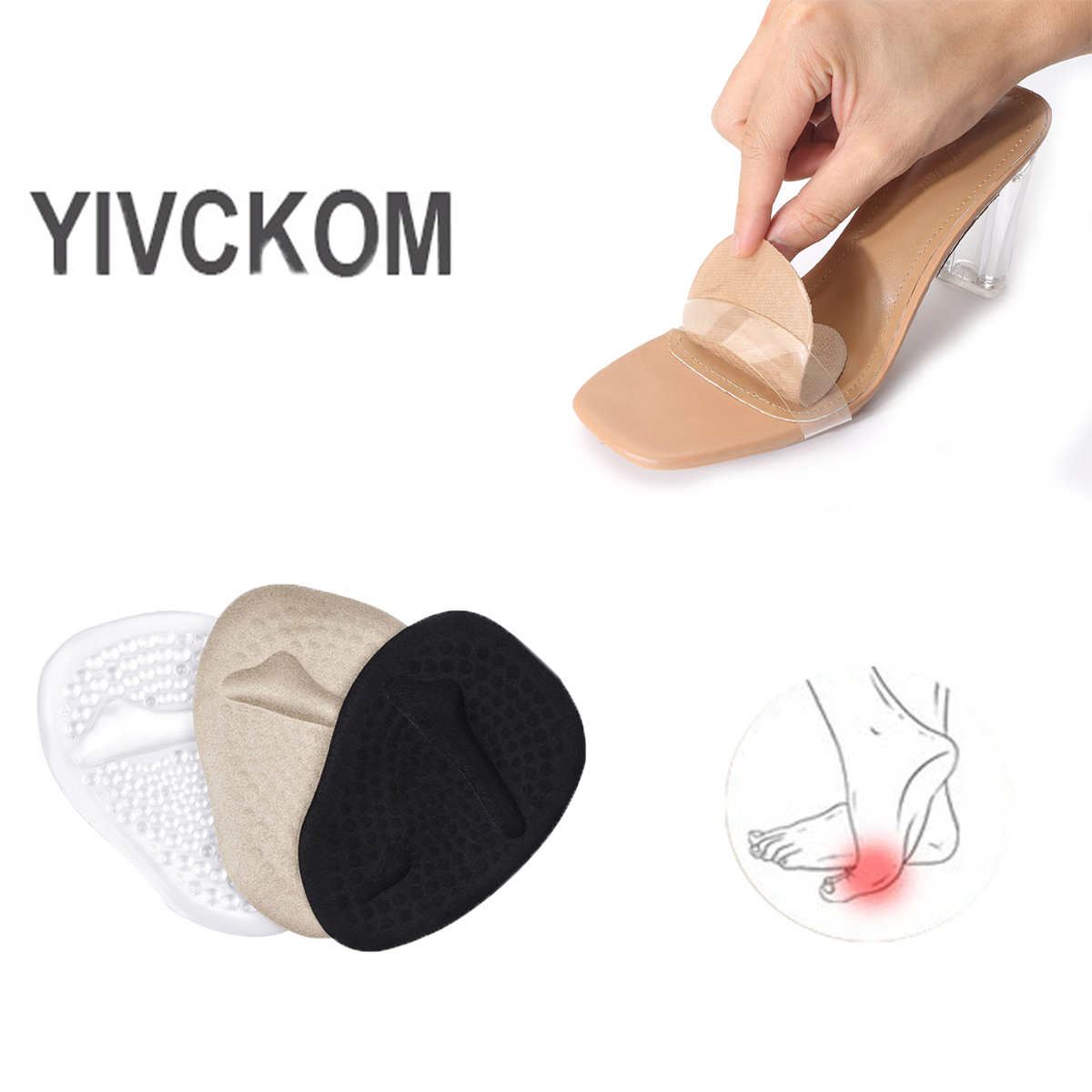 Women's foot pad, forefoot pad to prevent foot from sliding forward ...