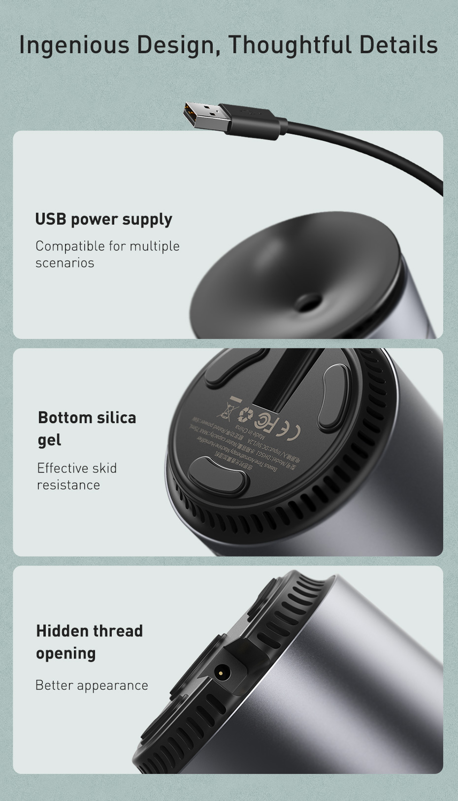 Baseus Car Diffuser Humidifier/Air Freshener LED Light For Car ...