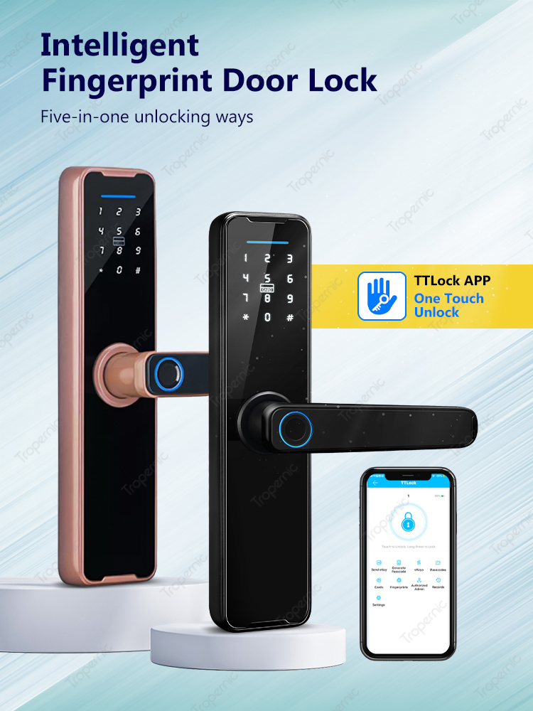 【Local Stock】5 In 1 TTLOCK Smart Door Lock Fingerprint Lock Pintu Rumah ...