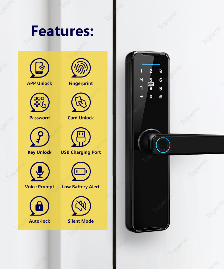 【APP Management】5 In 1 TTLOCK Smart Door Lock Fingerprint Lock Pintu ...