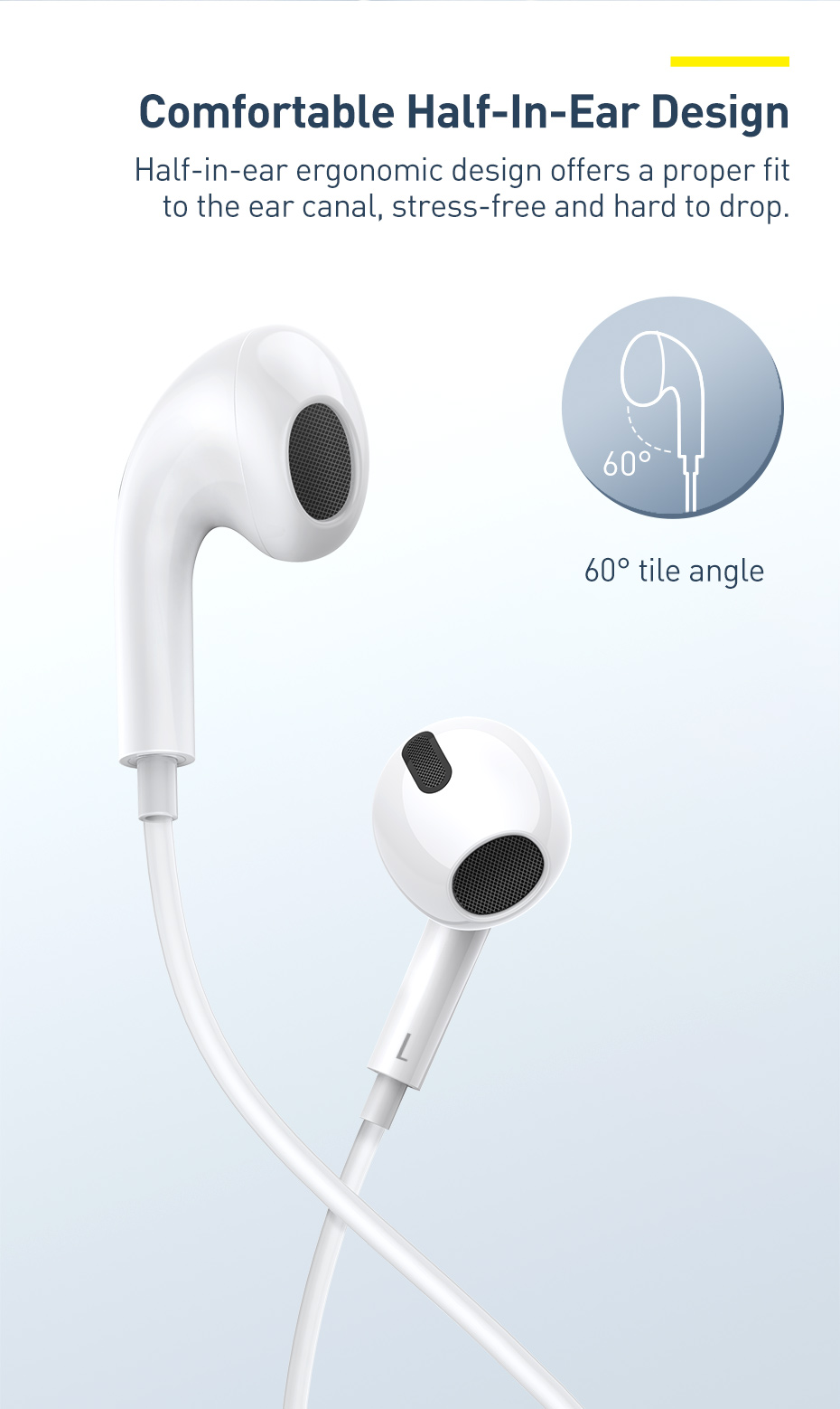 Baseus H17 Encok Lateral In-Ear Wired Earphone (3.5mm) | Shopee Malaysia